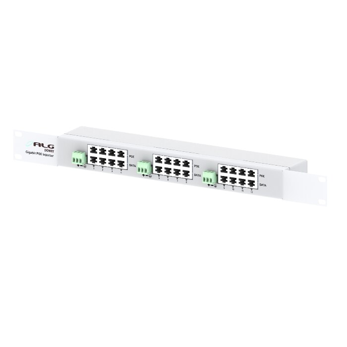 ALGcom Injetor PoE Gigabit 12 Ports 1U x 19"