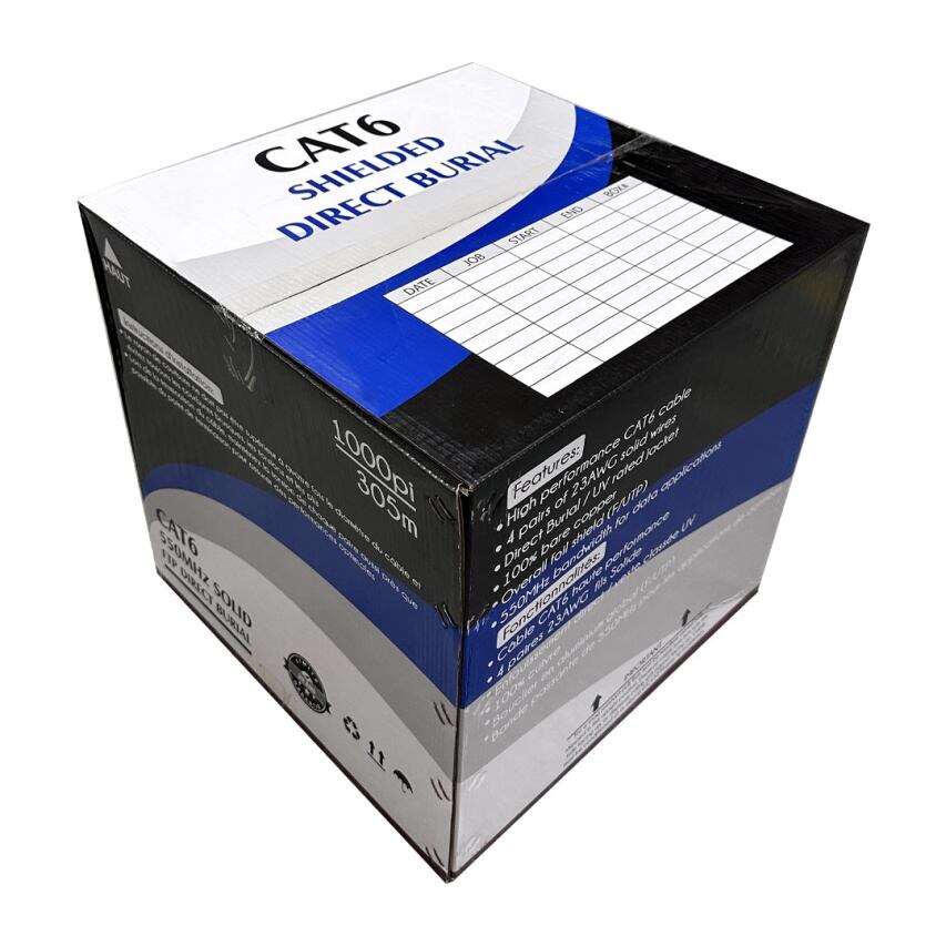 Infinite Cables 1000ft 4 Pair CAT6 550Mhz FTP Solid UV / Direct Burial ...