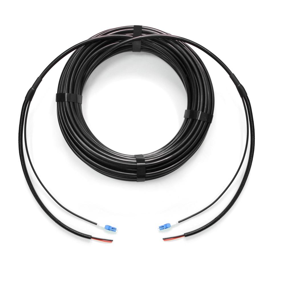 LightSaber Optics Fiber/Power Hybrid Cable, 2F SM Armored Fiber w/LCU ...