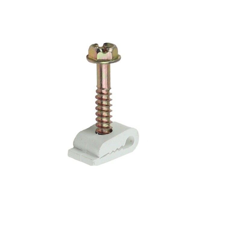 Perfect Vision Grip Clip with Screw, 1/2", Ground Wire, Wht, 100 bag