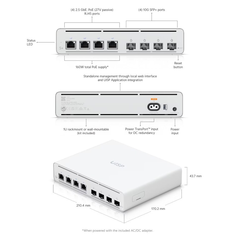 Ubiquiti 2.5 GbE PoE UISP Switch Plus
