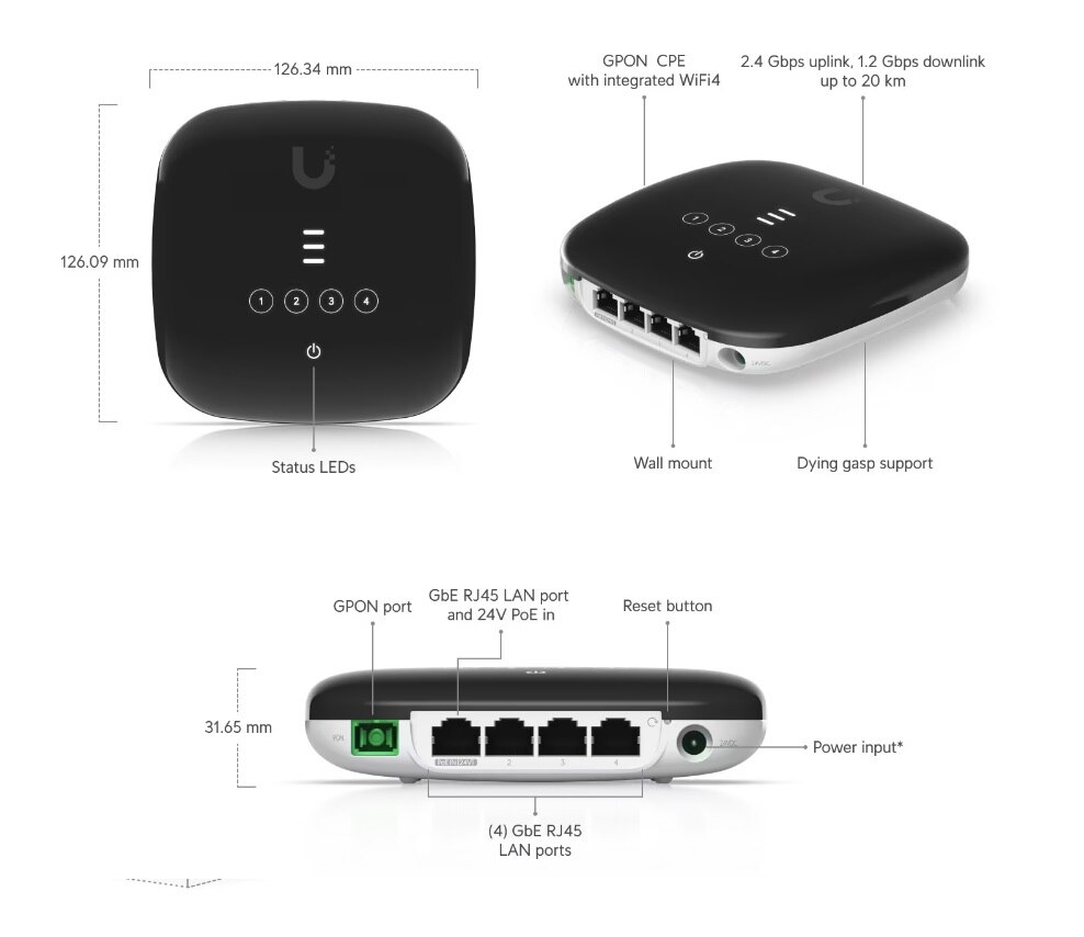 Ubiquiti UFiber Loco GPON CPE 4N WiFi